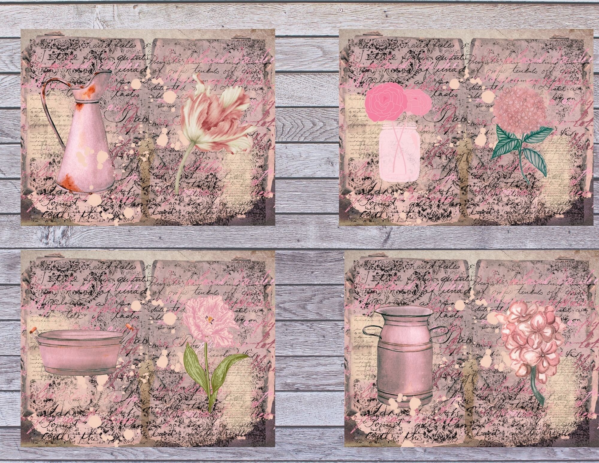 Pretty in Pink Junk Journal Kit Pinkfloralprintable - Etsy