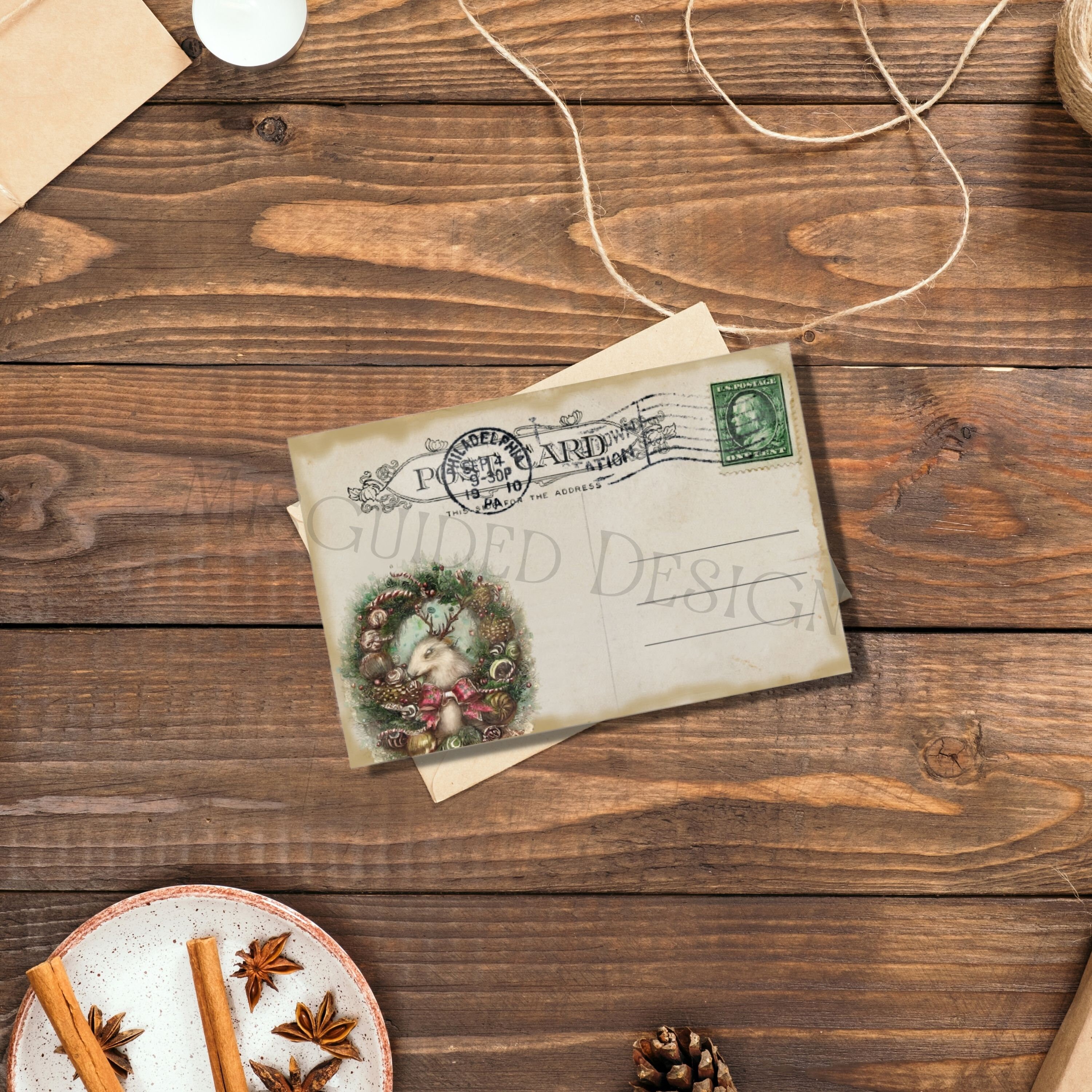 Printable Christmas Post Cards Christmas Card Printable - Etsy