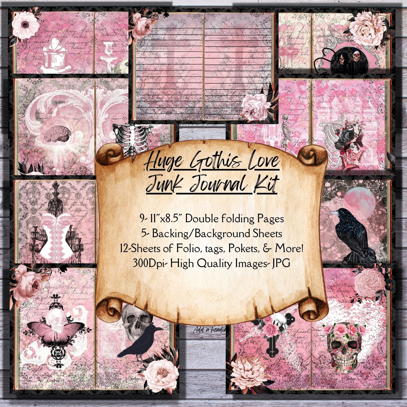 Digital Junk Journal Kit Printable Scrapbook Kit Digital - Etsy