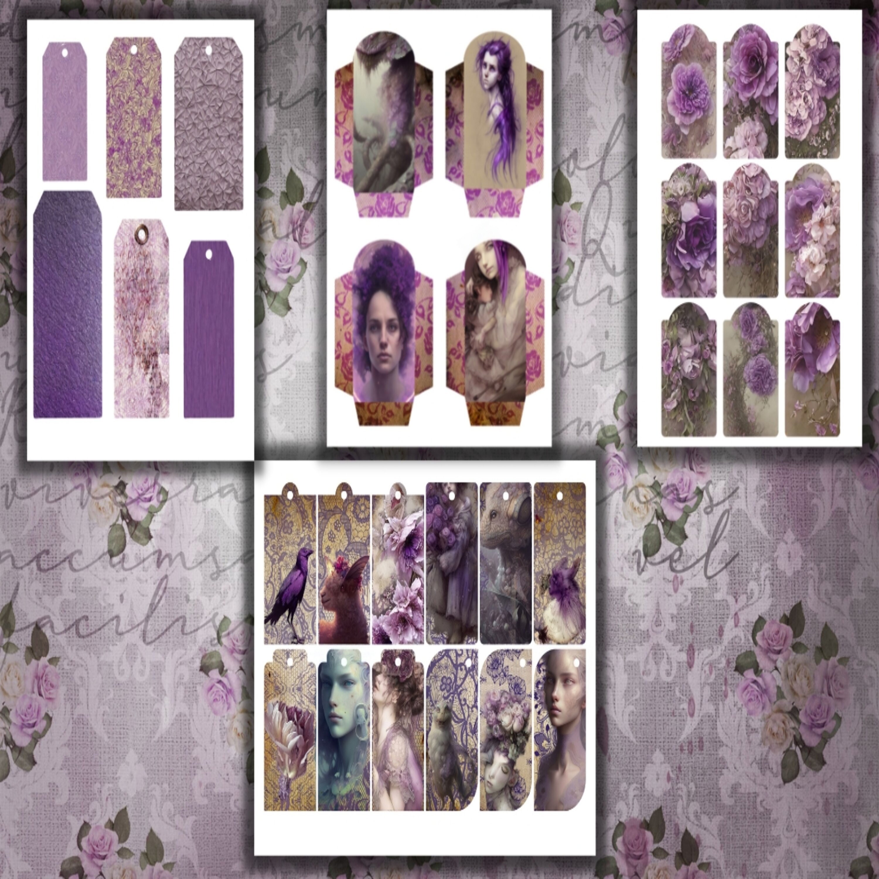 Printable Purple Junk Journal Kit Digital Download Printable - Etsy