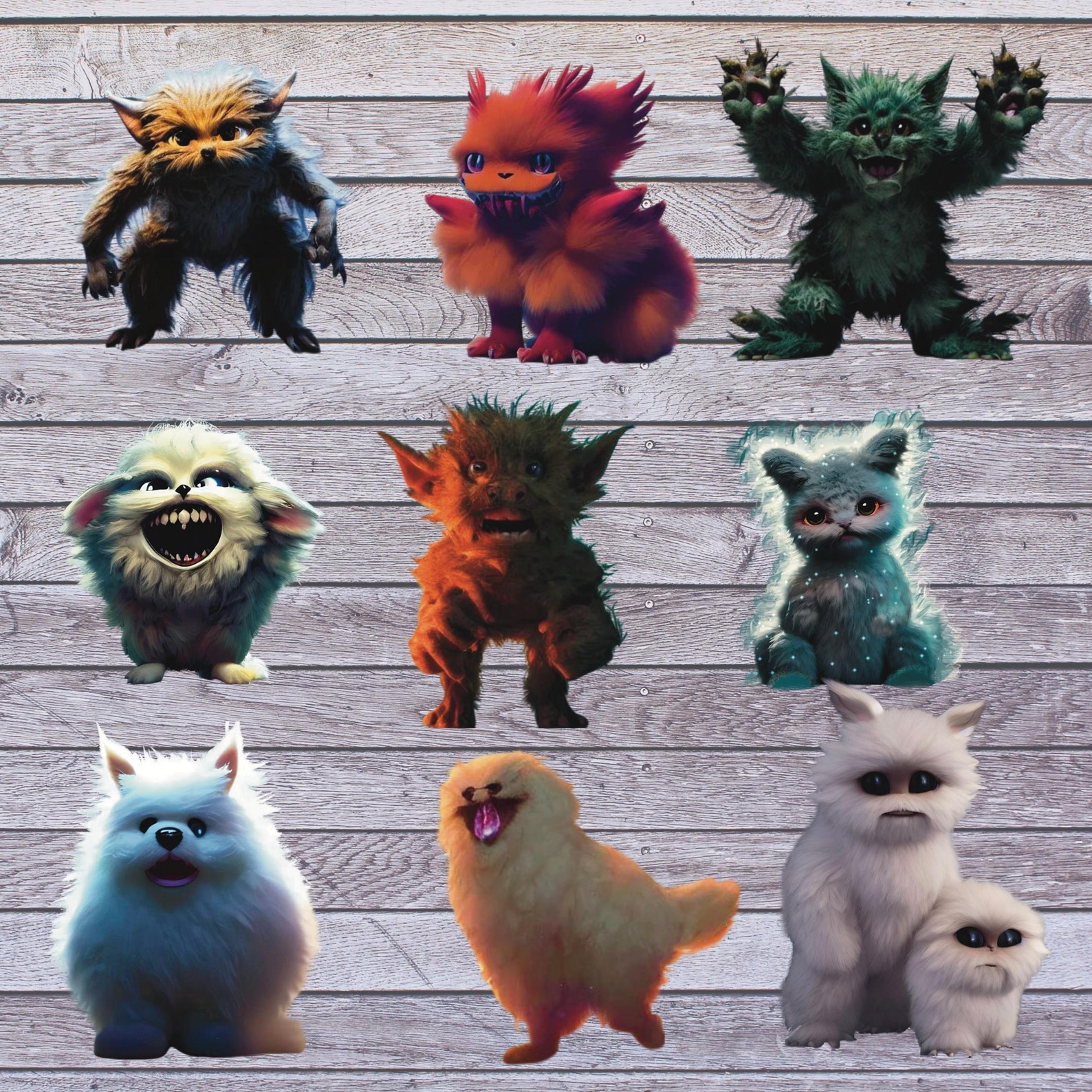 Clipart Bundle Fluffy Monsters Clipart Halloween Clipart - Etsy