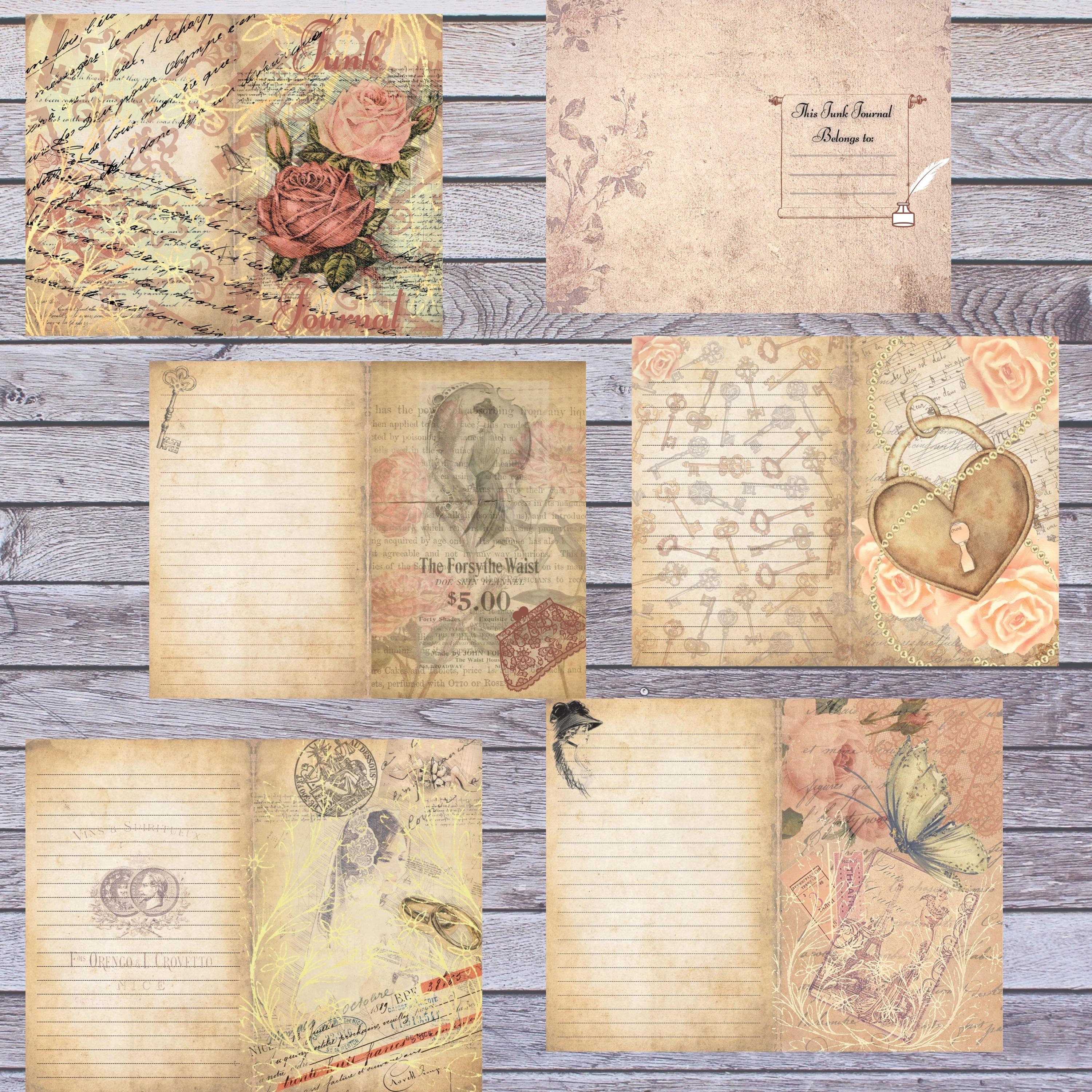 Vintage Lock & Key Junk Journal Kitprintable Vintage Junk - Etsy