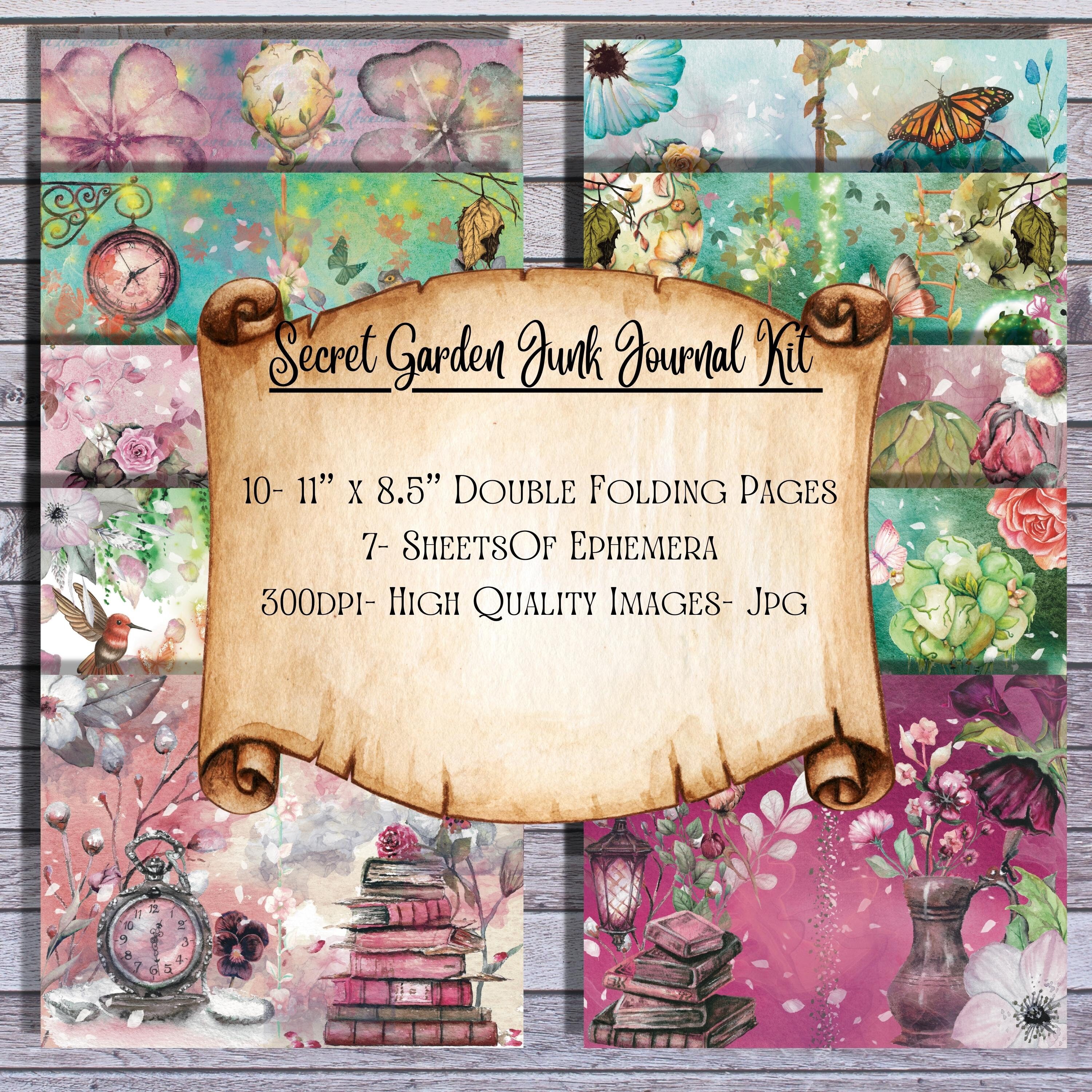 Secret Garden junk Journal Kit printable Paperhandmade - Etsy