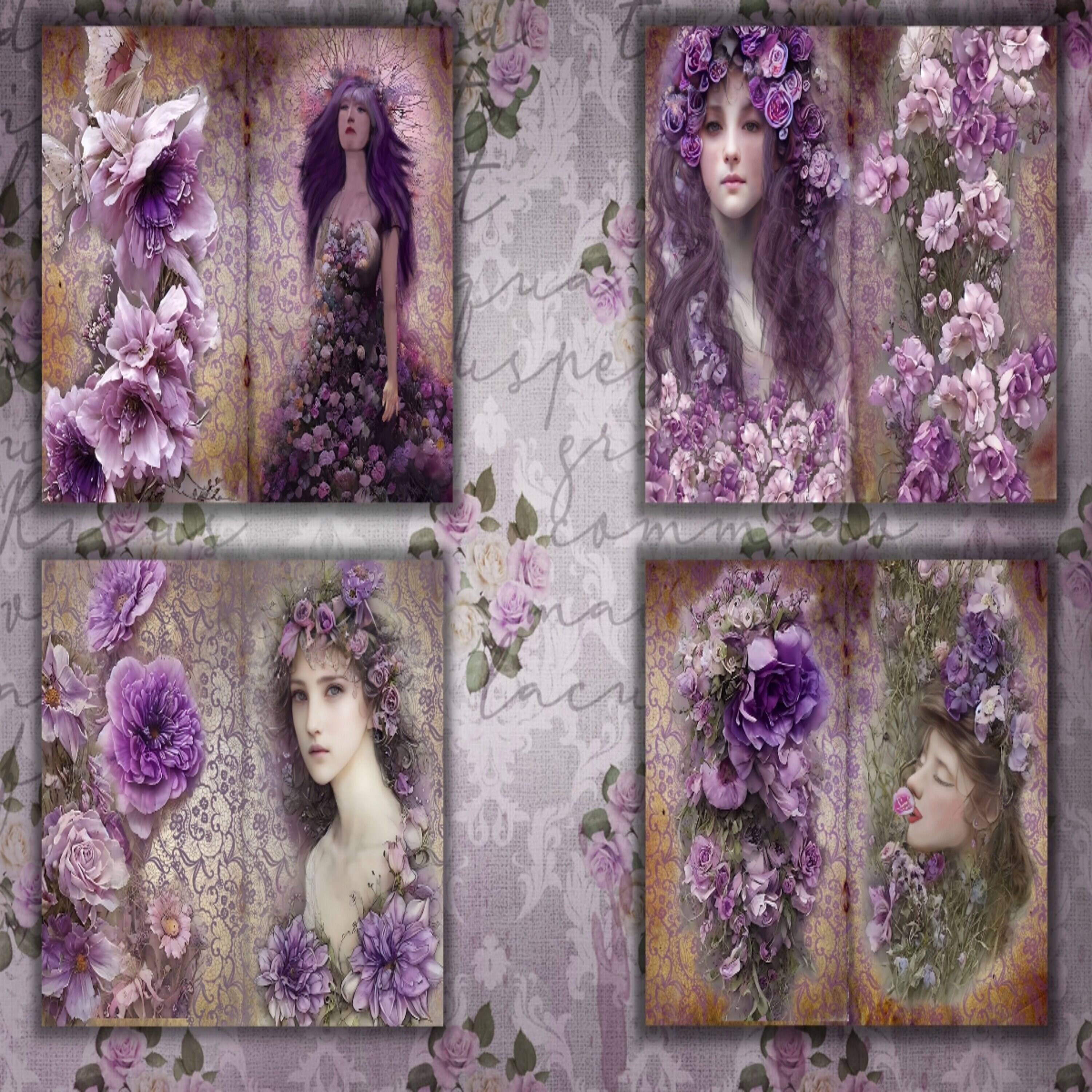 Printable Purple Junk Journal Kit Digital Download Printable - Etsy