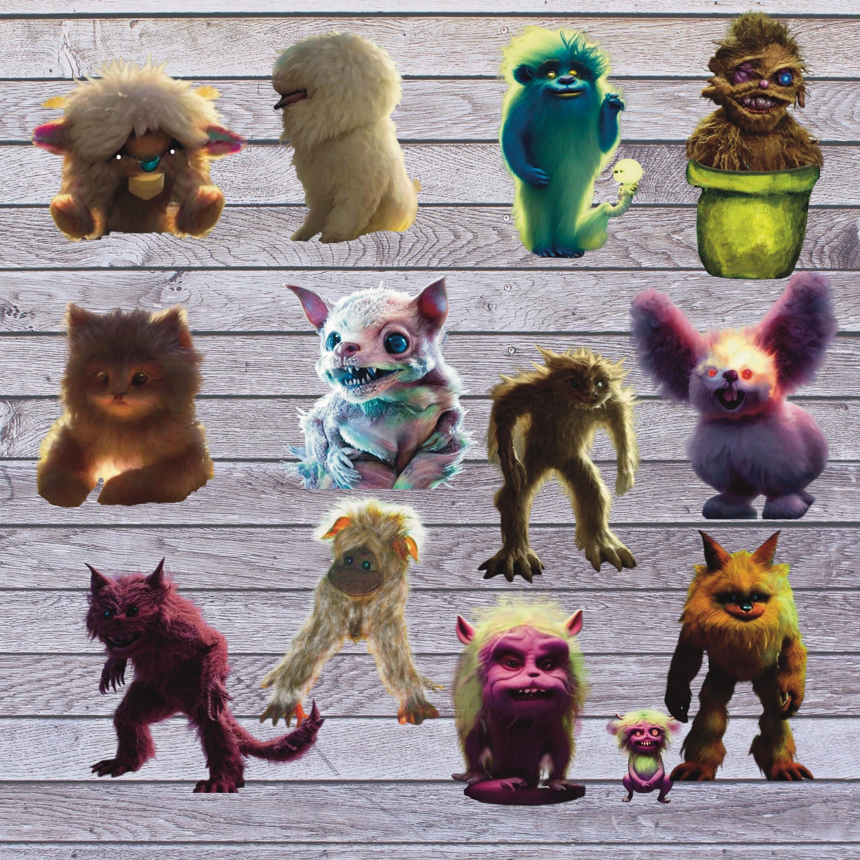 Clipart Bundle Fluffy Monsters Clipart Halloween Clipart - Etsy