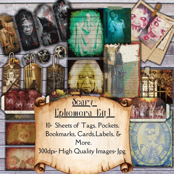 Halloween Ephemera Ephemera Pack Printable Ephemera Junk - Etsy UK