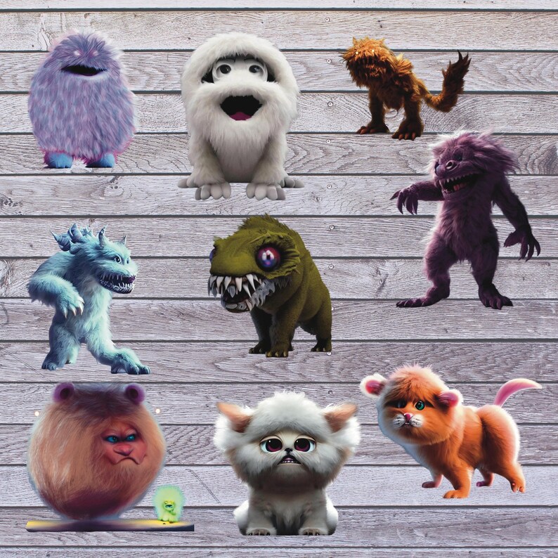 Clipart Bundle Fluffy Monsters Clipart Halloween Clipart - Etsy