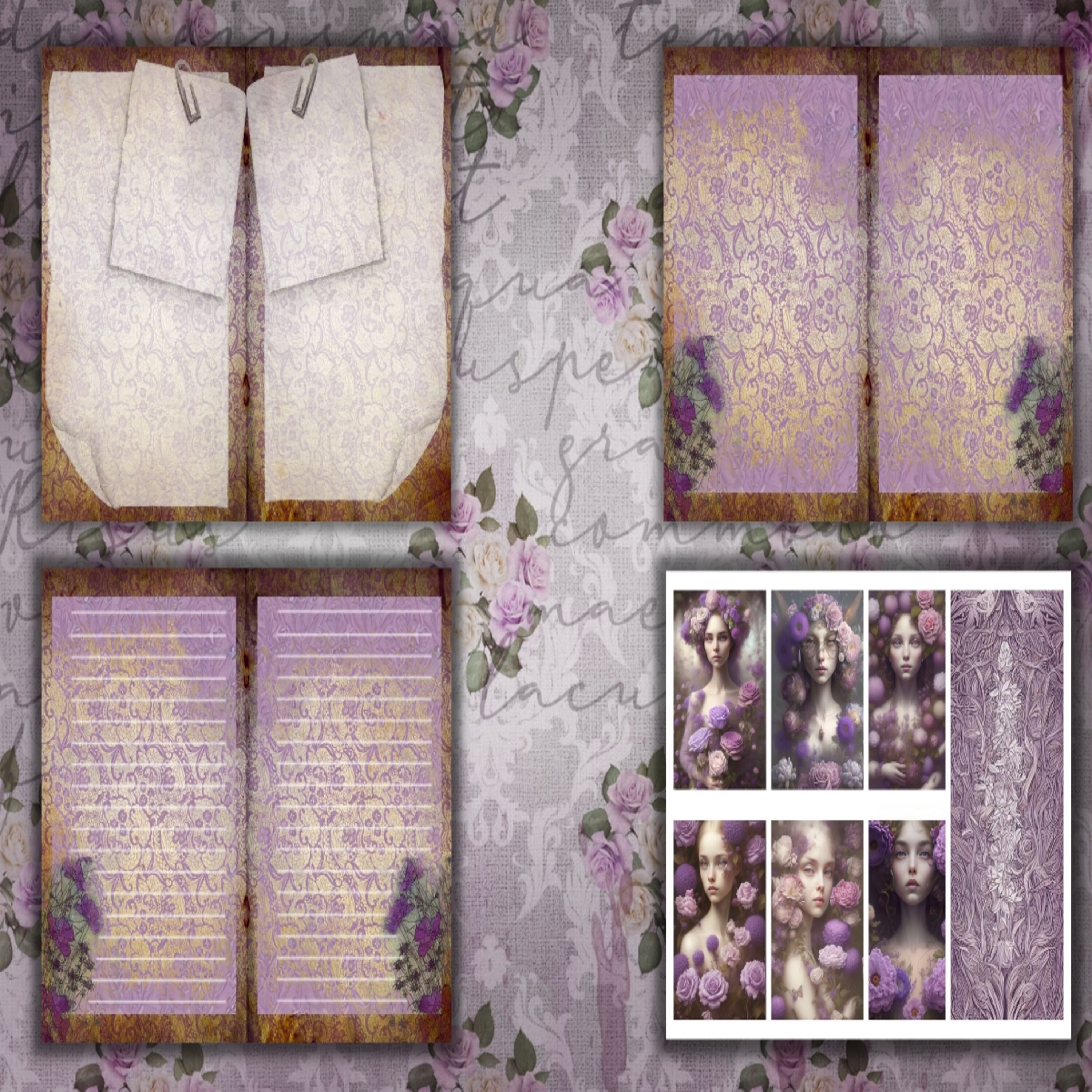 Printable Purple Junk Journal Kit Digital Download Printable - Etsy
