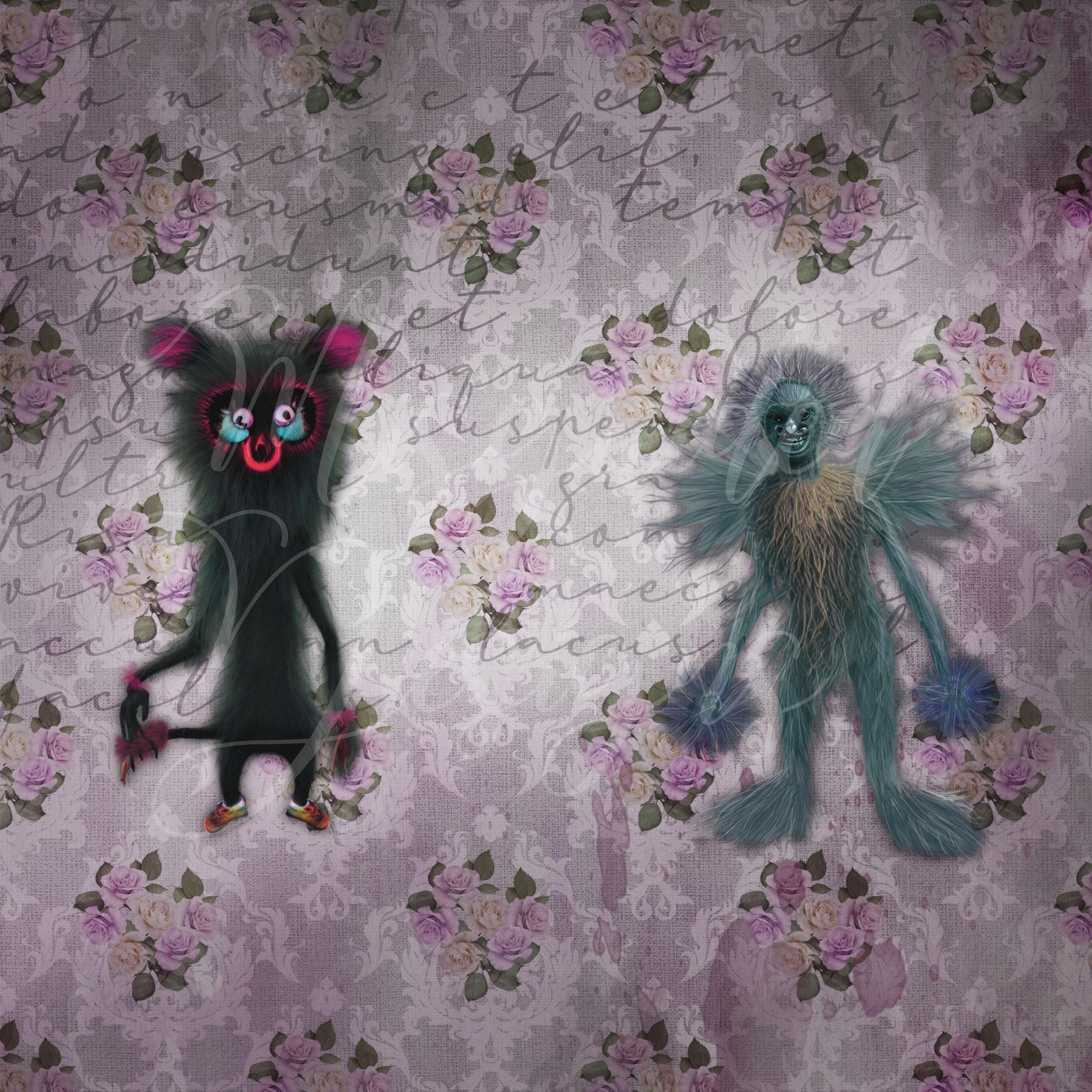 Dandelion Monster Clipart Bundle, Creepy Creature Graphics (digital ...