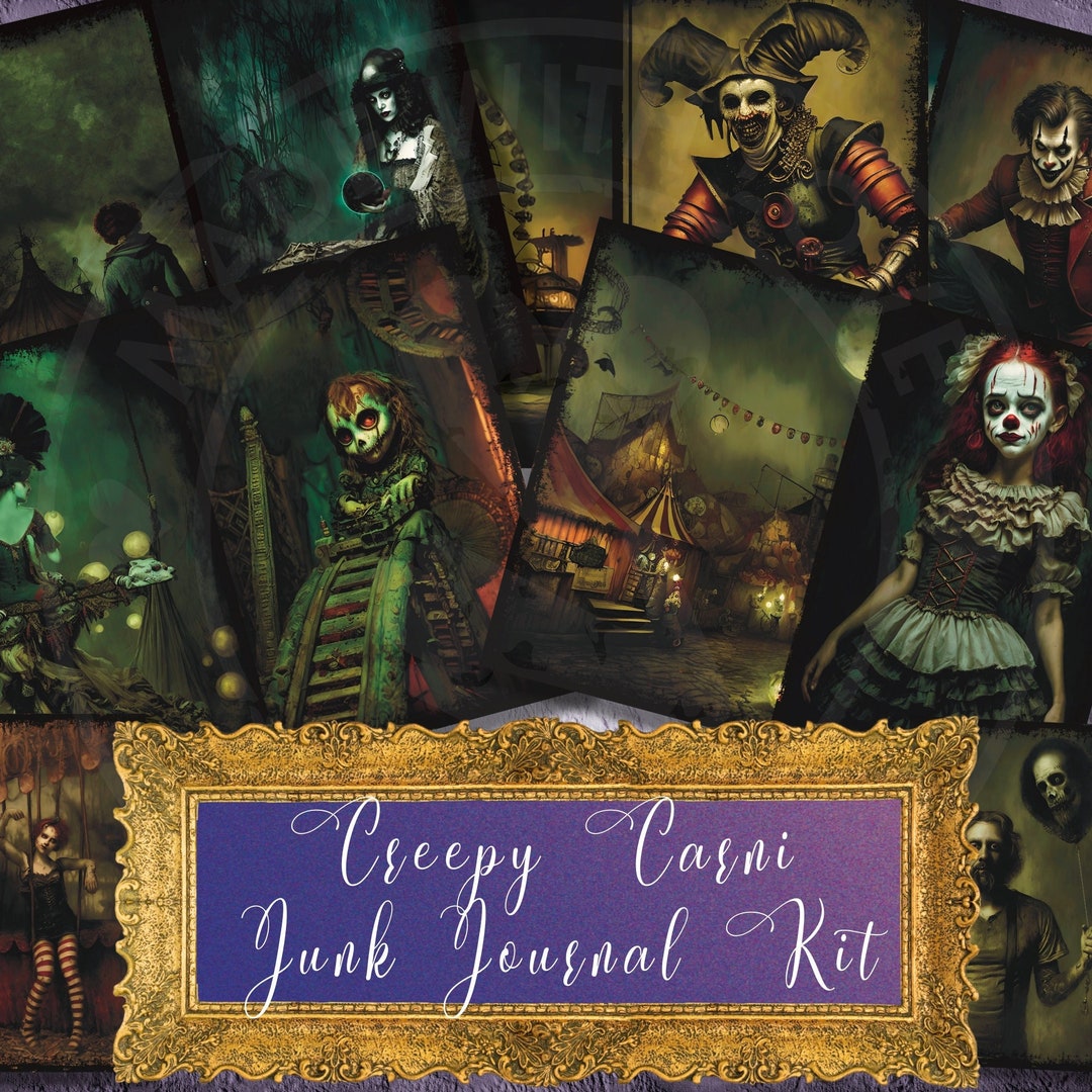 Printable Creepy Circus Junk Journal Kit: Gothic Ephemera (digital ...