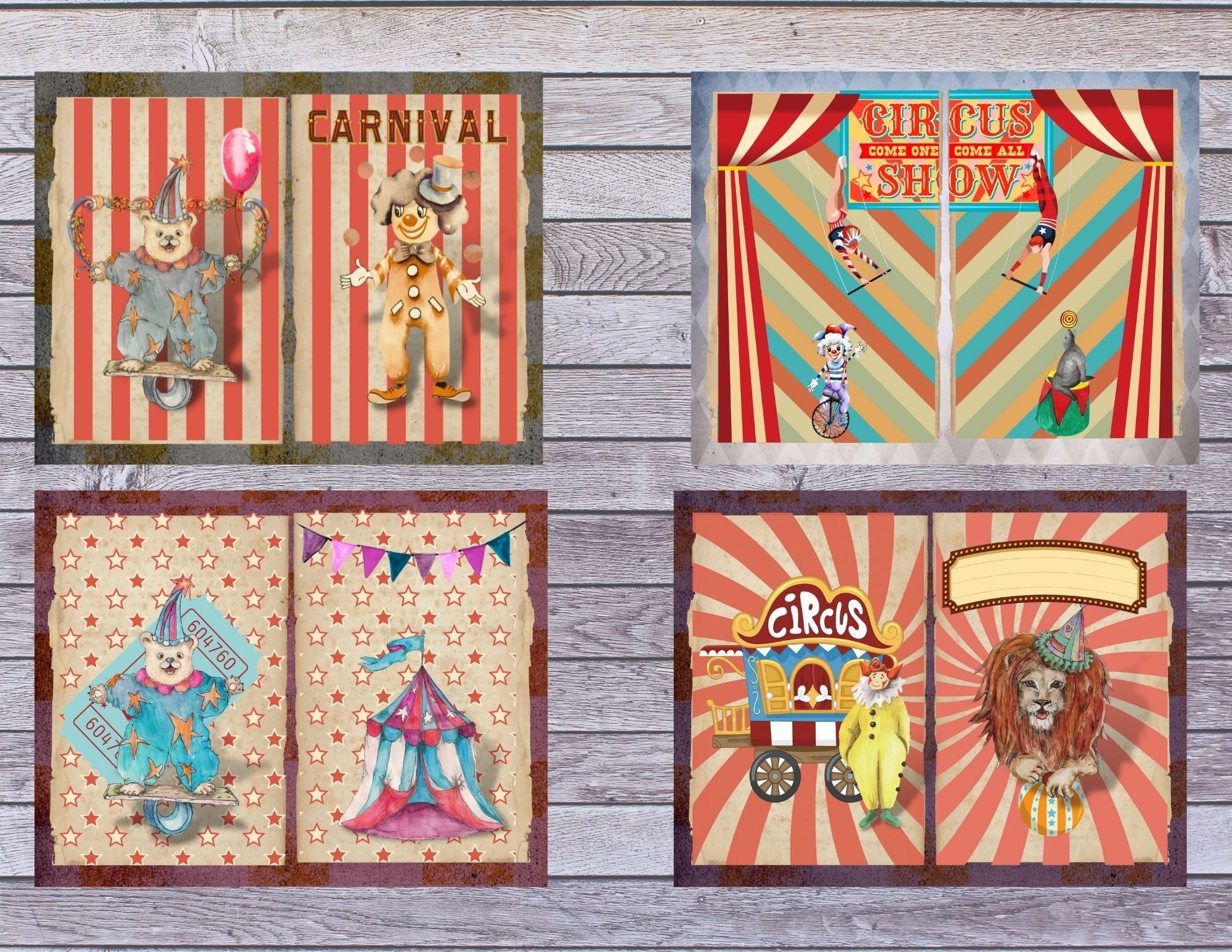 Vintage Circus Junk Journal Kit Printable Digital Download - Etsy