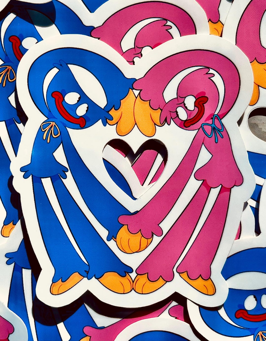 Poppy Playtime Huggy and Kissy Heart Vinyl Sticker - Etsy
