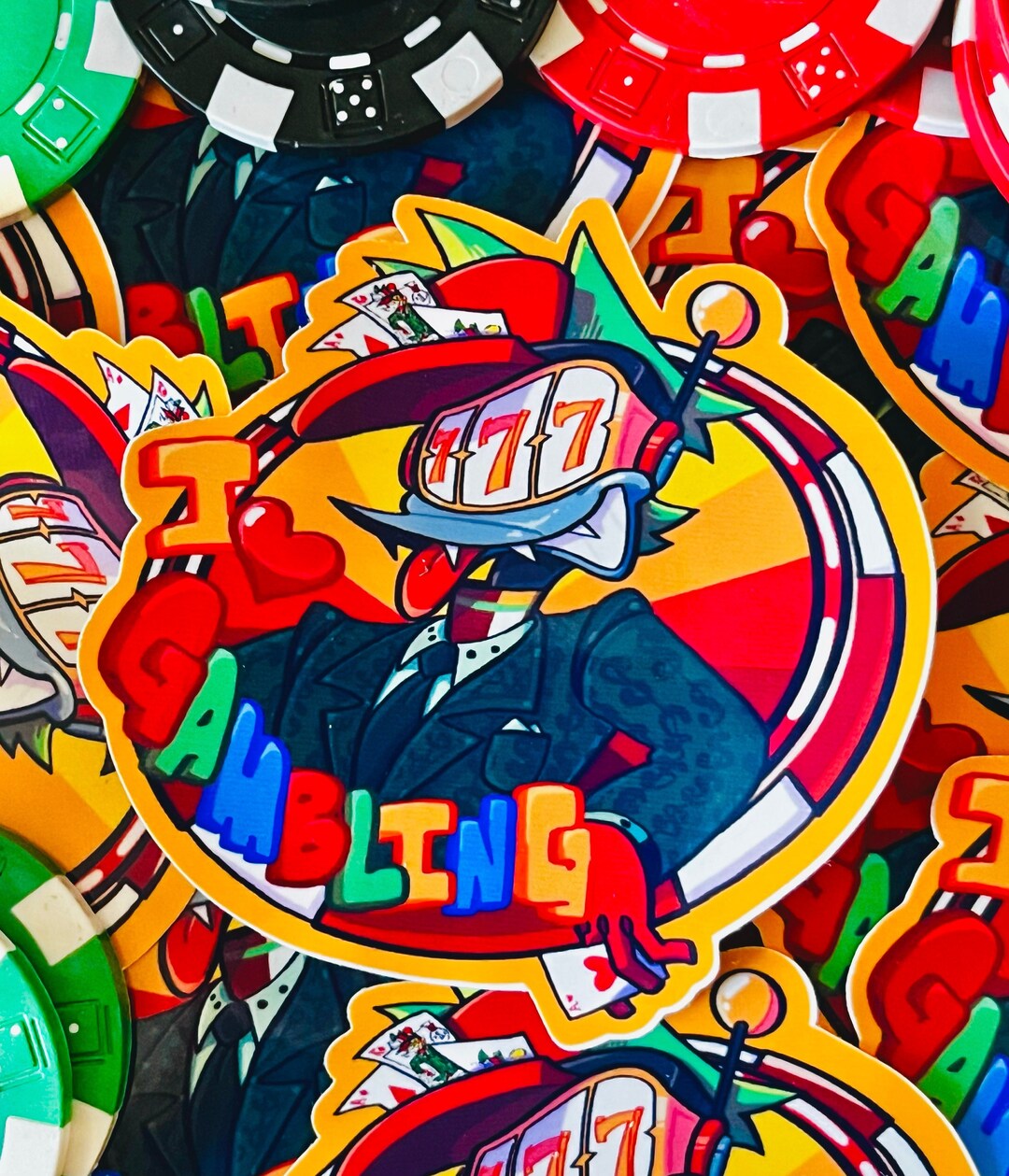 Toontown Corporate Clash Duck Shuffler Sticker I LOVE GAMBLING - Etsy