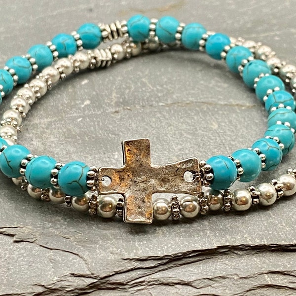 Turquoise Cross Bead - Etsy