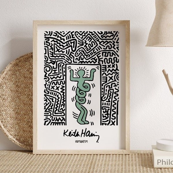 Keith Haring Humanism Exhibition Poster - Etsy