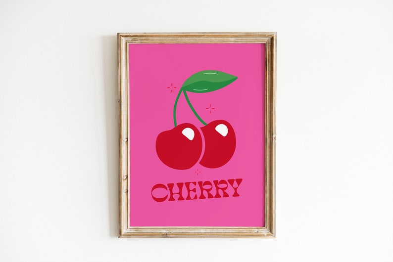 Cherry Retro Quote Digital Prints Wall Art 70s Wall Art - Etsy