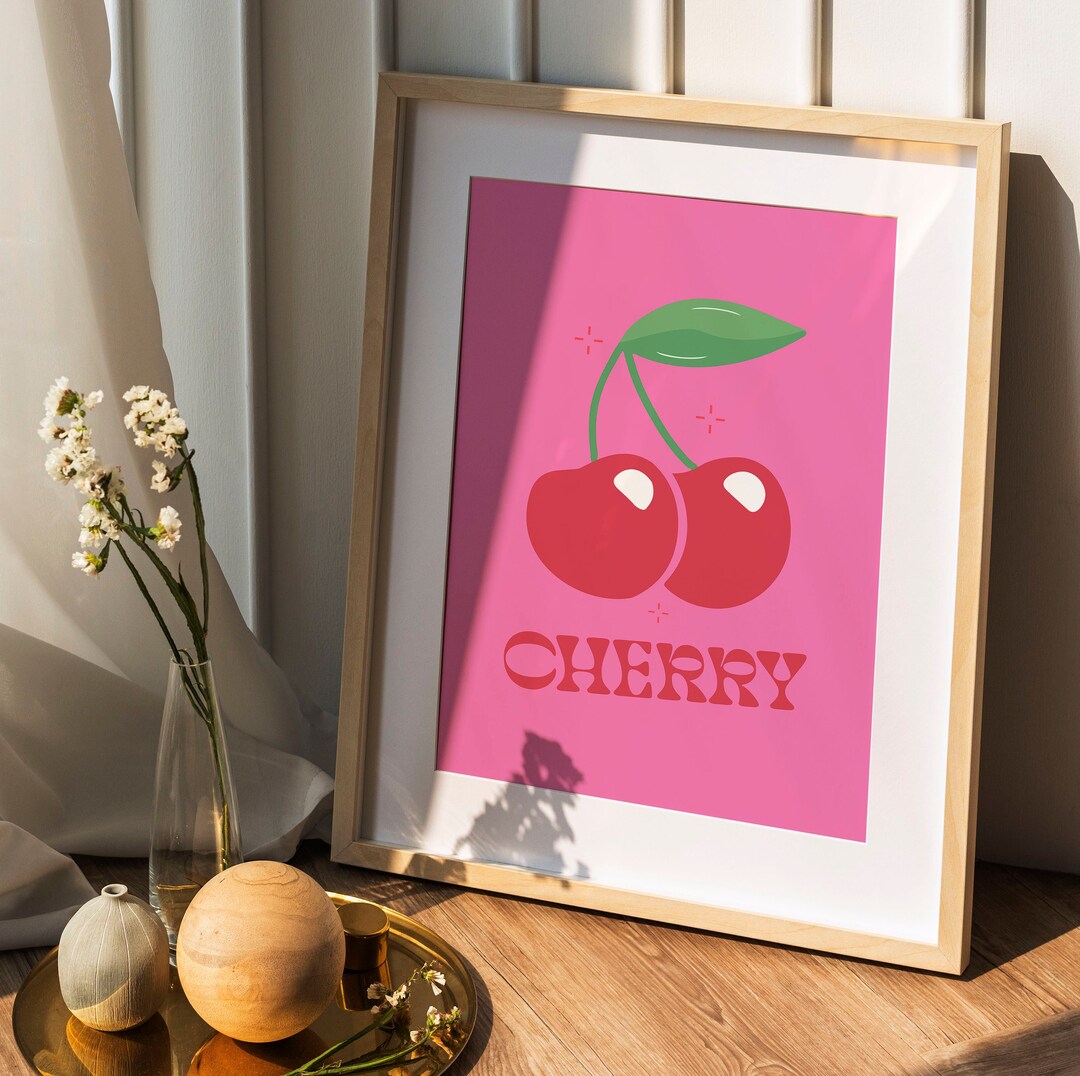 Cherry Retro Quote Digital Prints Wall Art, 70s Wall Art, Digital ...