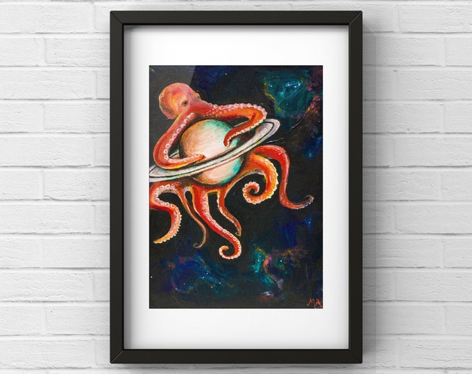 Octopus Mermaid Hug Print, Sealife Print, Ocean Art, Mermaid Print ...