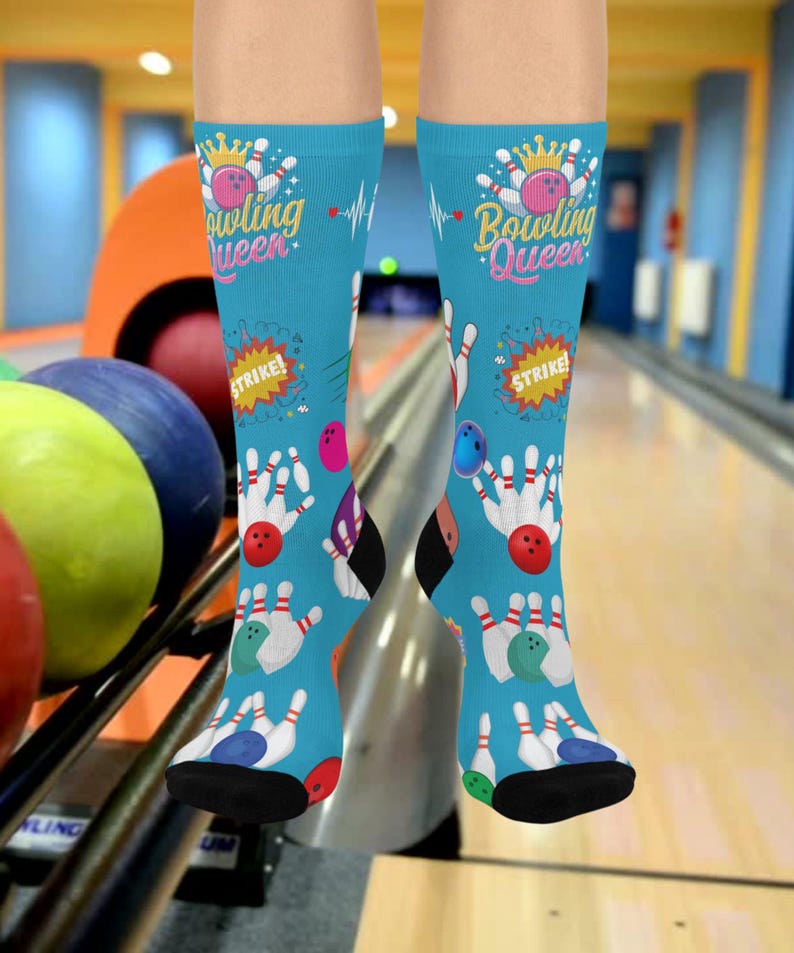 Bowling Alley Socks - Perfect Gift for Bowlers Fans, Fun Gift for ...