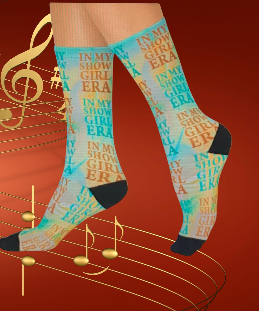 Showgirl Era Sock - Perfect Gift for Showgirl Era Fans, Orange Glitter ...