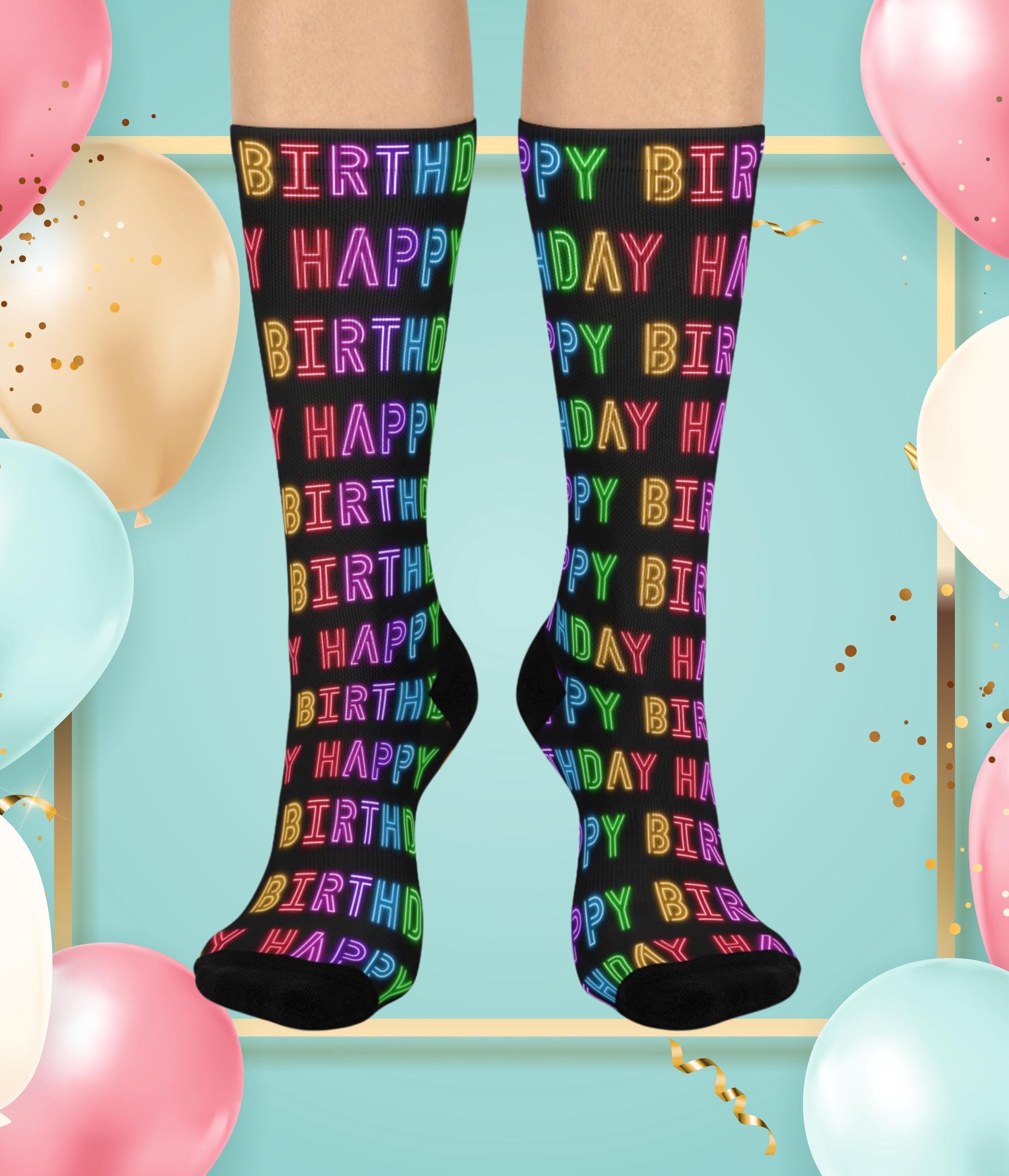 Happy Birthday Socks, Happy Birthday Keepsake, Girl Socks, Boy Gift, Happy Birthday Gift ...