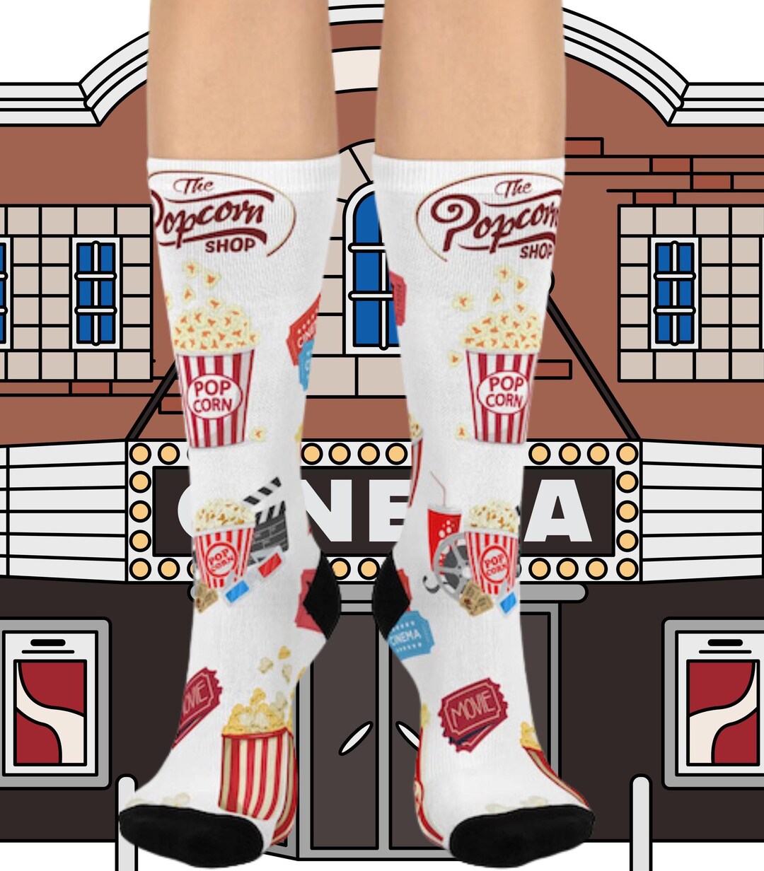 Popcorn Socks, Moviet Gift, Friends Gift, Christmas Gift, Birthday ...