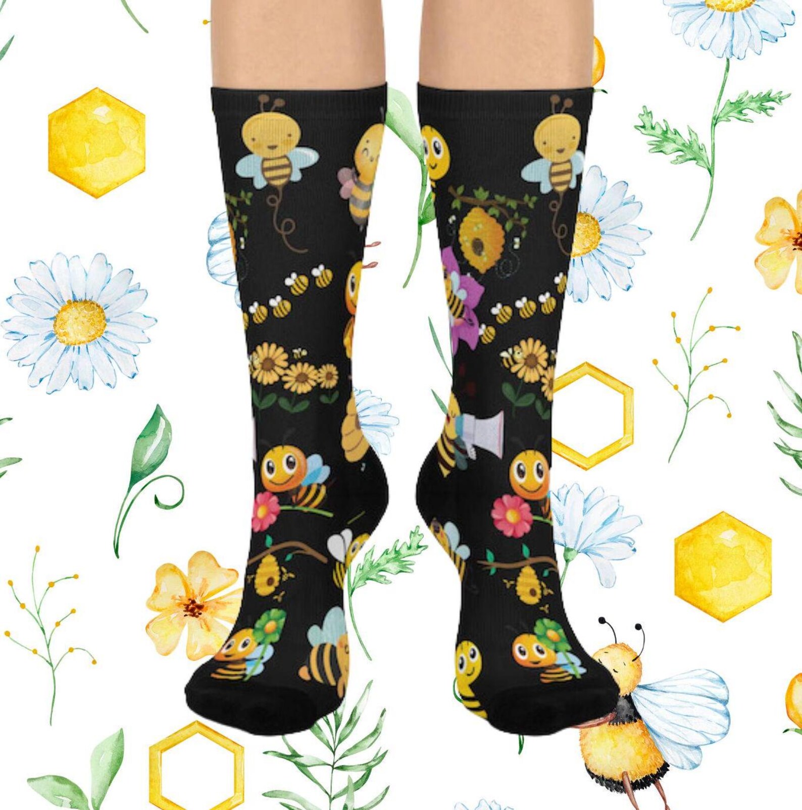 Bee Socks, Boy Socks, Girl Socks, Man Socks, Friend Gift, Bee Gift ...