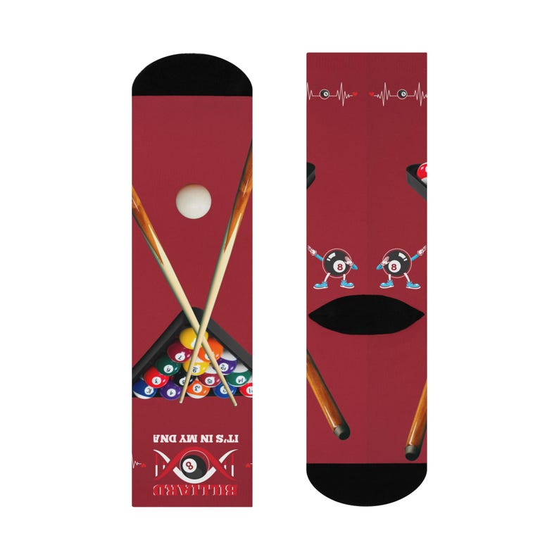 Billiards Crew Socks - Perfect Billiard Gift, Pool Gift for Cue Sports ...