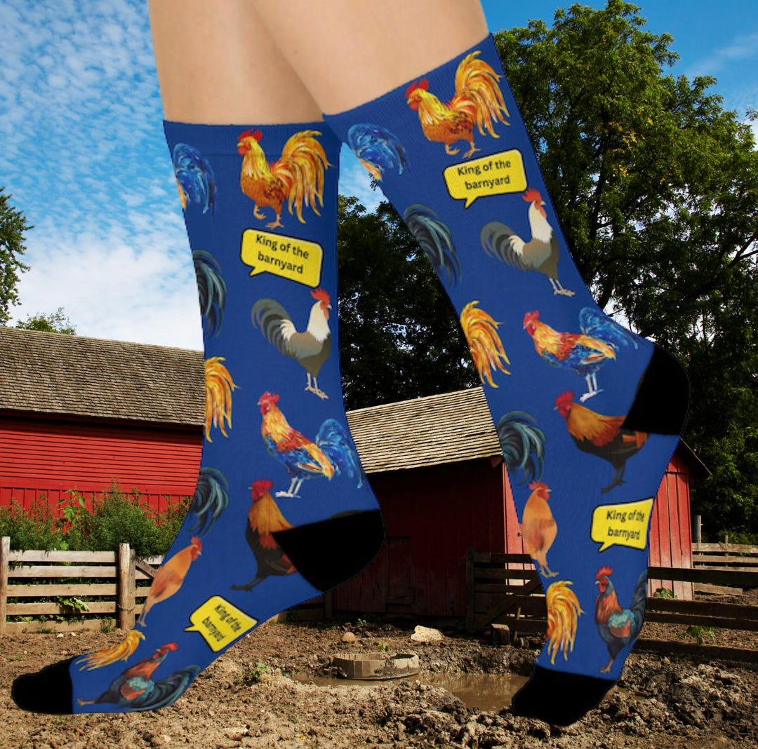 Rooster "king of the Barnyard" Socks - Perfect Rooster Lovers Gift ...