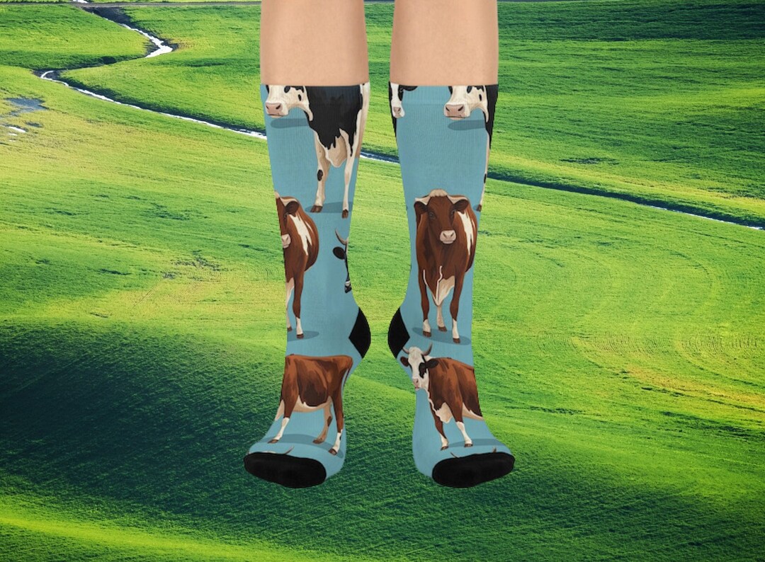 Western Cattle Socks, Western Gift, Cowgirl Gift, Cowgirl Present ...