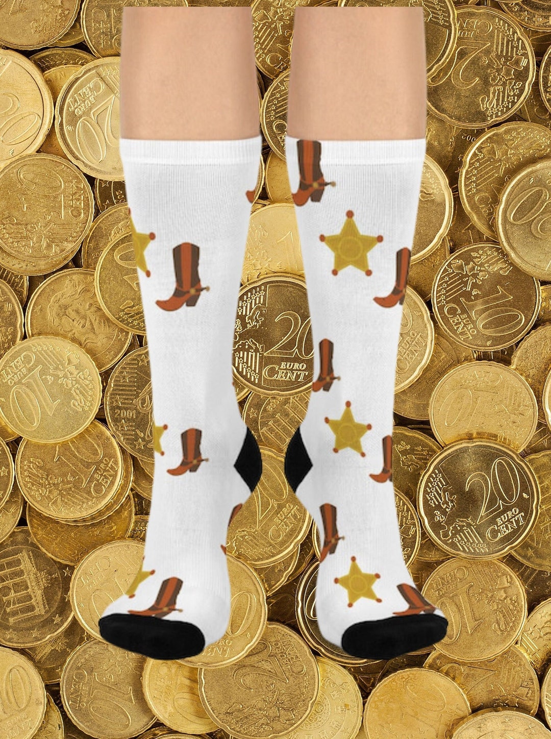 Cowboy Boots and Star Socks, Cowboy Socks, Cowboy Gift, Friends Gift ...