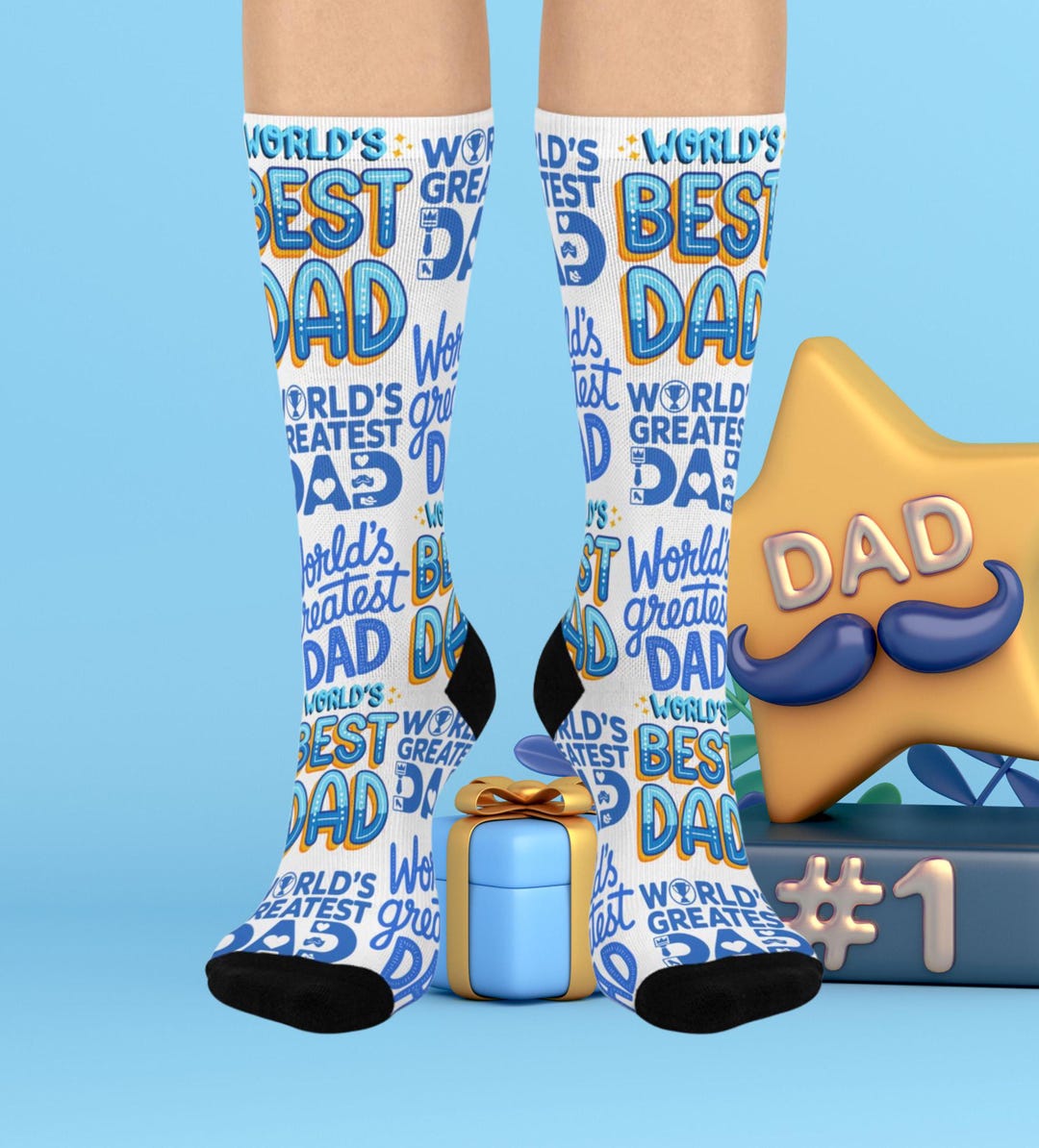 World's Greatest Dad Cushioned Crew Socks, Best Dad Gift, Father's Day ...
