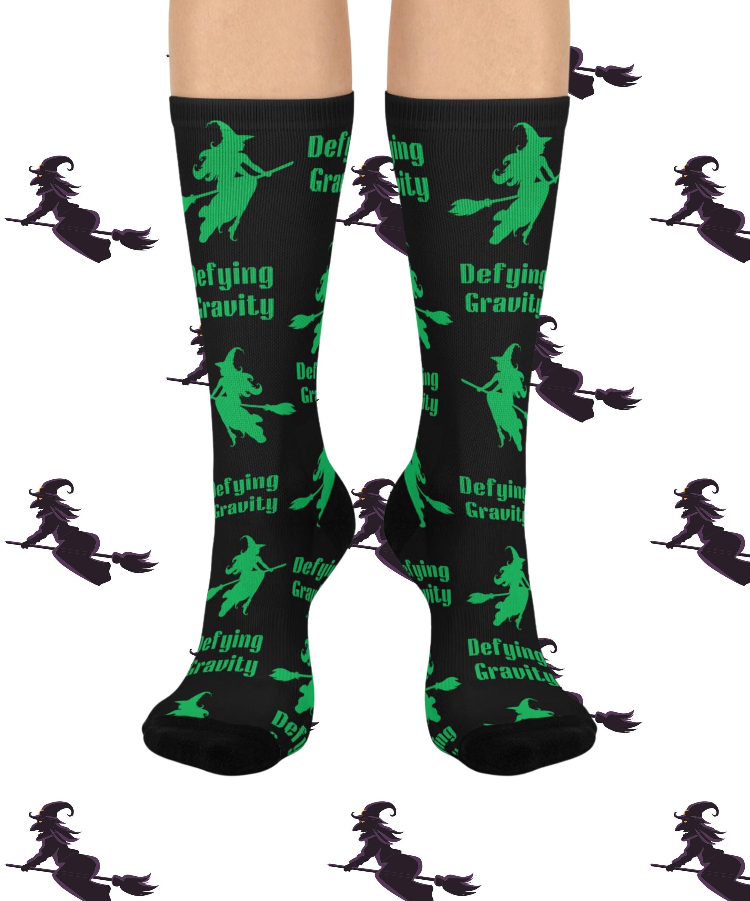 Defying Gravity Witch Crew Socks – All-over Print, Cushioned Comfort - Etsy