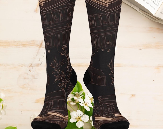 Book Socks, Student Socks, Book Lover Socks, Cute Book Socks, Book ...