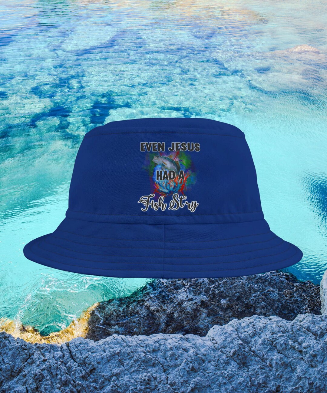 Jesus Fishing Bucket Hat - Perfect Jesus Fishing Gift, Gifts for Dad ...