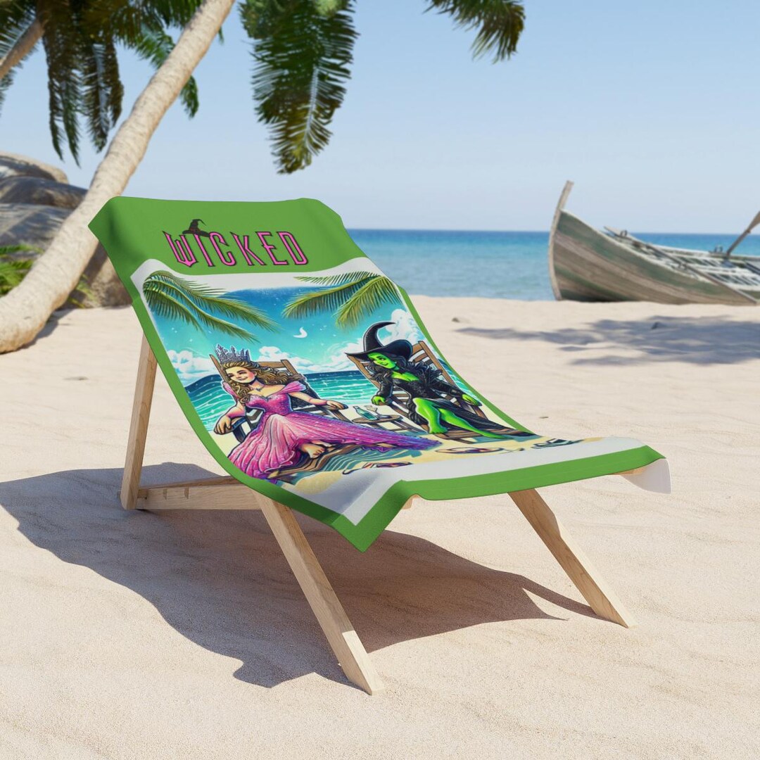 Wicked Beach Towel, Tropical Witch Gift, Summer Fun Towel, Poolside ...