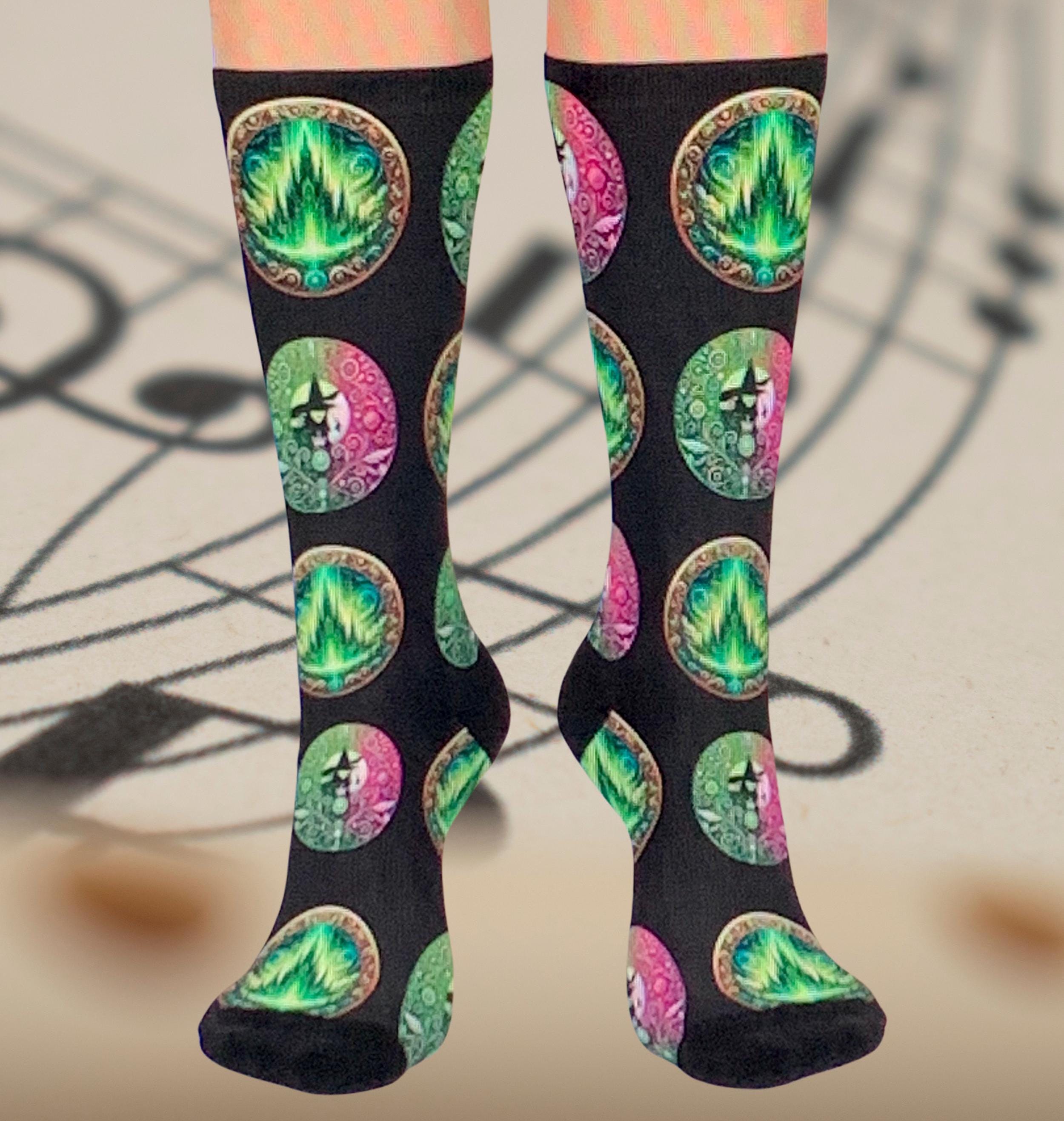 Wicked Musical Socks - Cushioned Crew Socks, Broadway Gift - Etsy