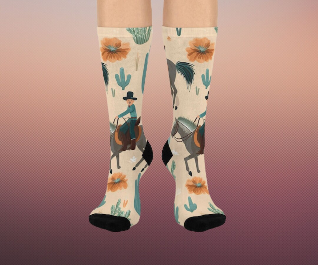 Western Cowboy Socks, Western Gift, Cowboy Gift, Cowboy Present ...