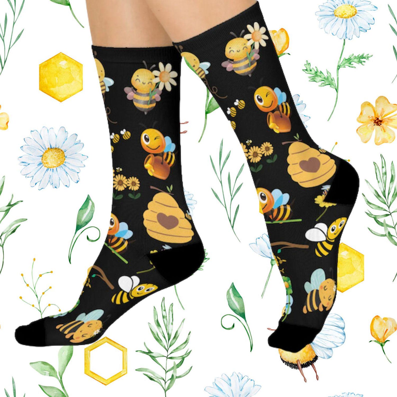 Bee Socks, Boy Socks, Girl Socks, Man Socks, Friend Gift, Bee Gift ...