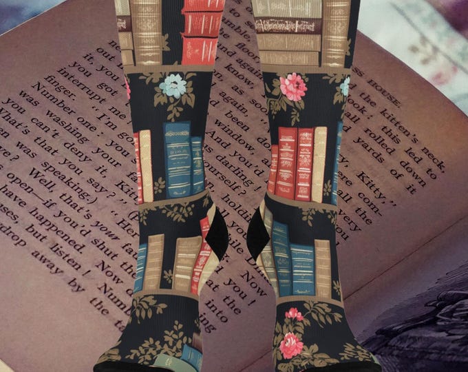 Book Socks, Student Socks, Book Lover Socks, Cute Book Socks, Book ...