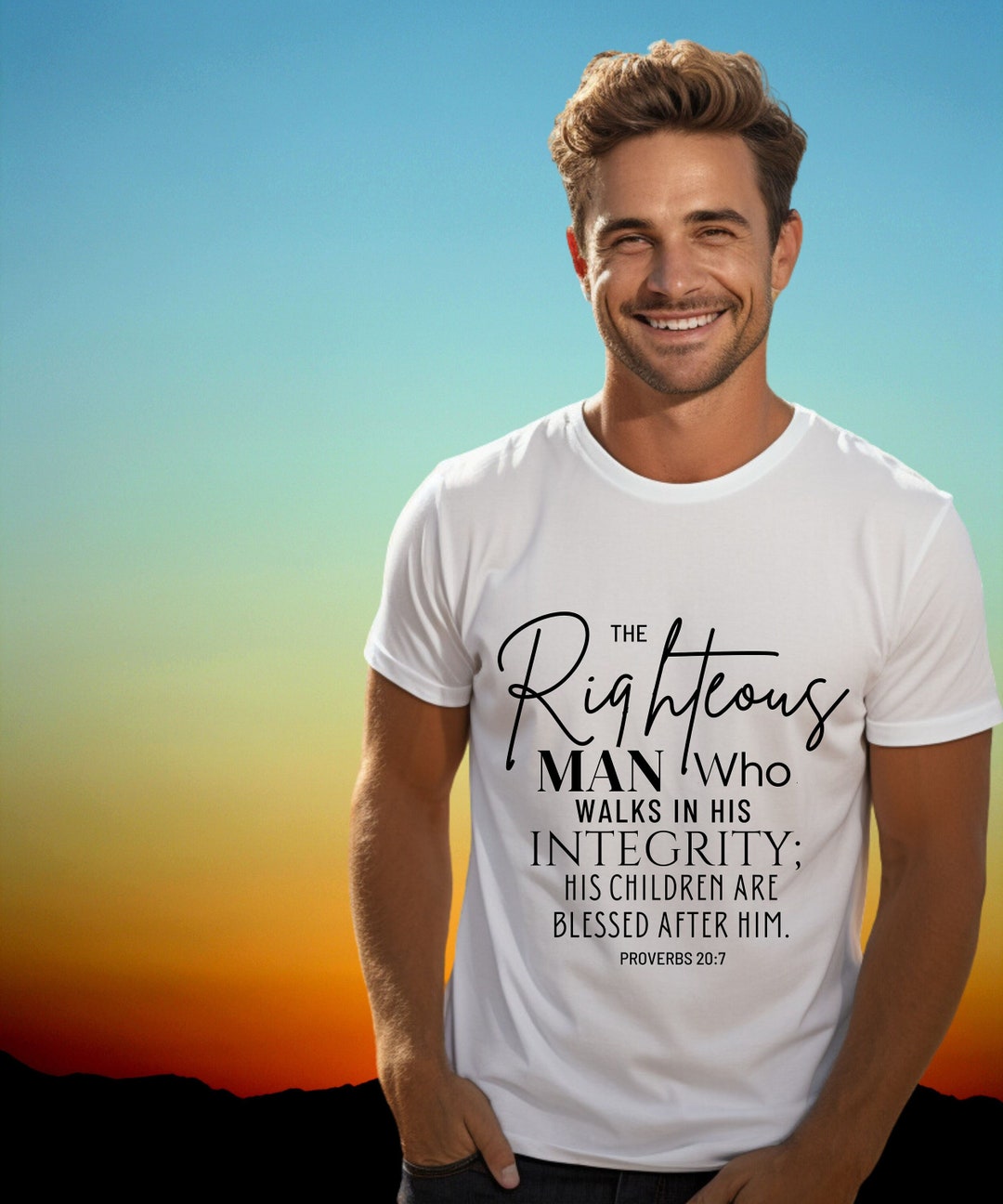 The Righteous Man Shirt, Faith Gift, Dad Gift, Friend Gift, Brother ...