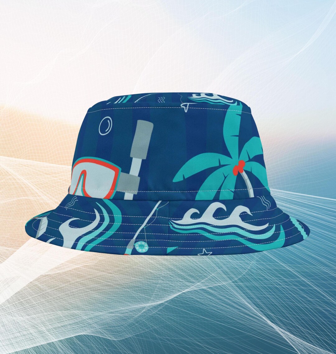 Tropical Beach Bucket Hat - Summer Vacation Sun Hat, Perfect Bucket Hat ...