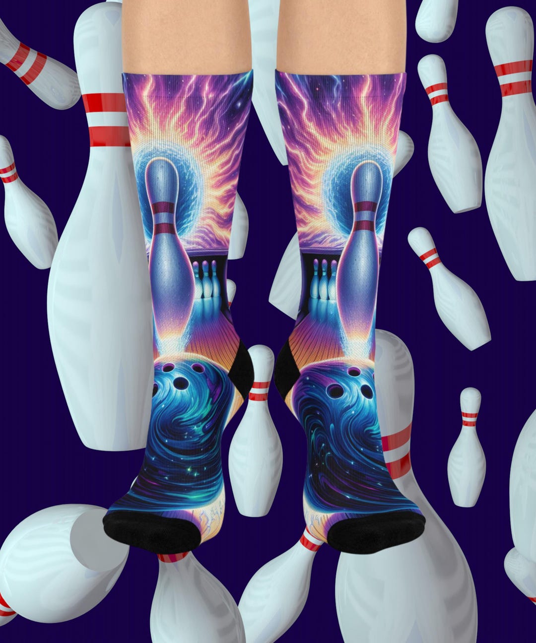 Bowling Alley Socks - Perfect Bowler Fan Gift, Sports Socks, Birthday ...