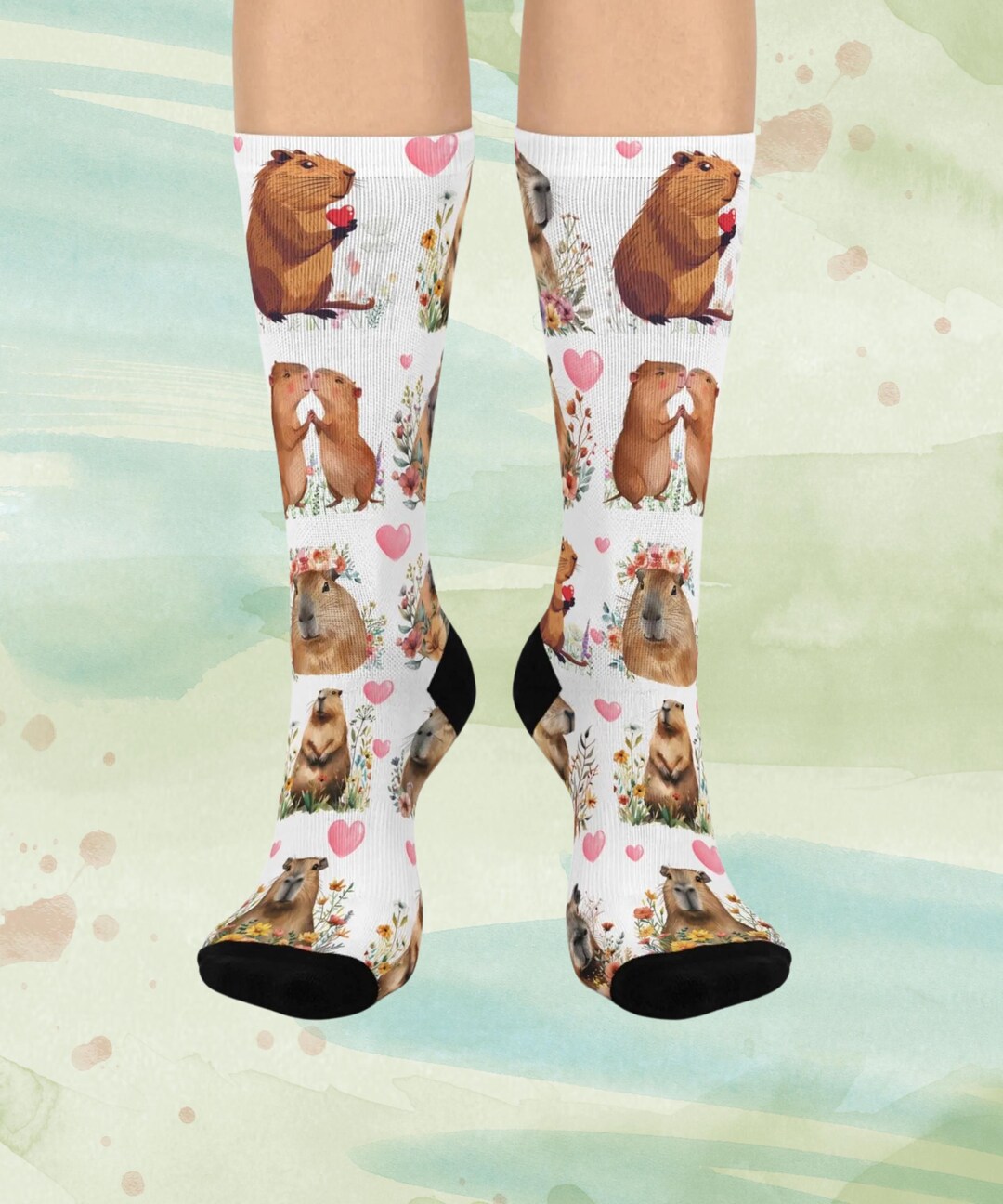 My Capybara Valentine Socks, Girl Socks, Boy Gift, Capybara Gift ...