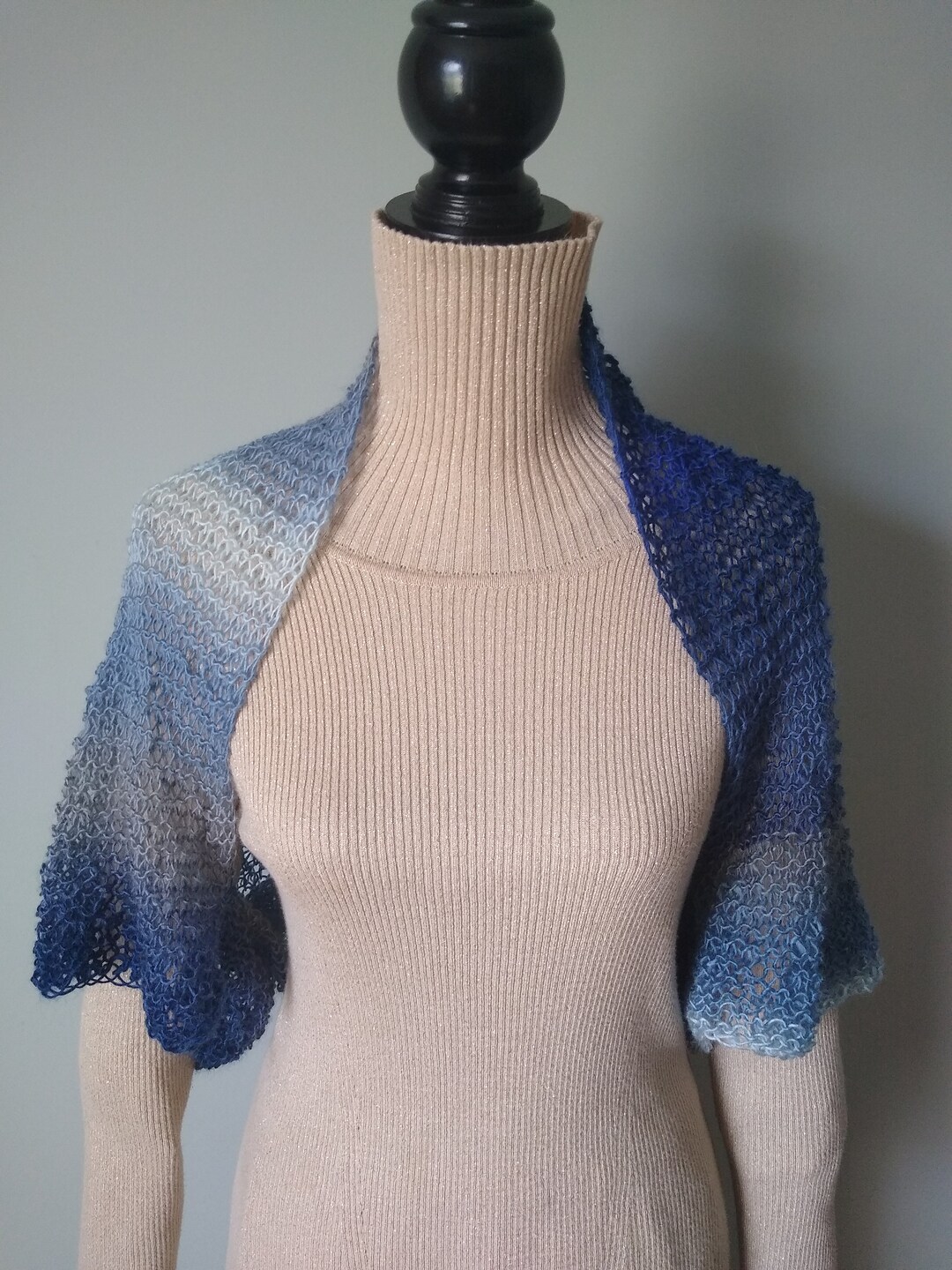Blue Shrug "beach" / Handmade / Lightweight Bolero / Cropped Cardigan ...