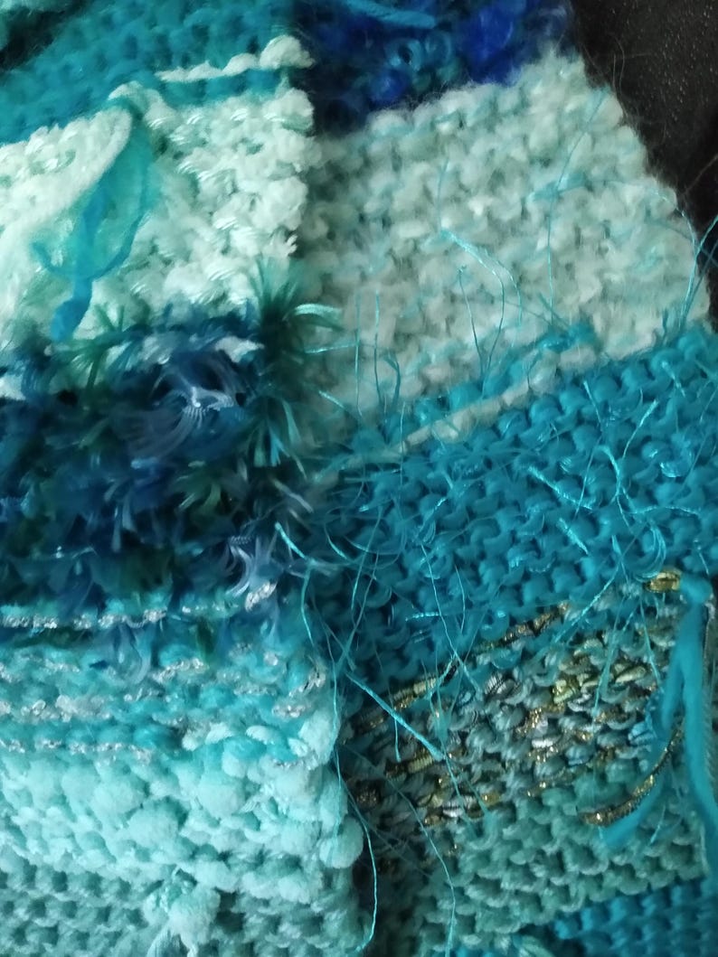 Blue Winter Scarf "aqua Woman" / Hand Knitted / Handmade / Ready to ...