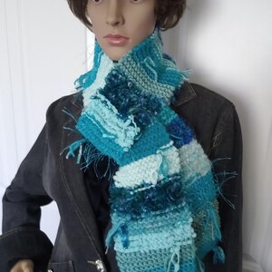 Blue Winter Scarf "aqua Woman" / Hand Knitted / Handmade / Ready to ...