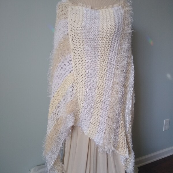 Hand Knit Poncho - Etsy