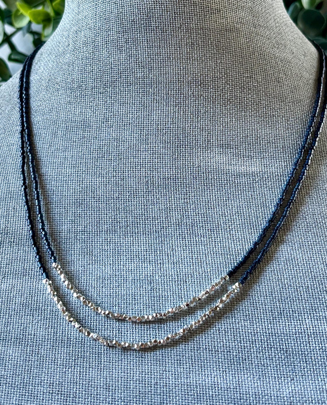 KAREN Hill TRIBE Silver and Blue Double Strand Necklace! Beautiful ...