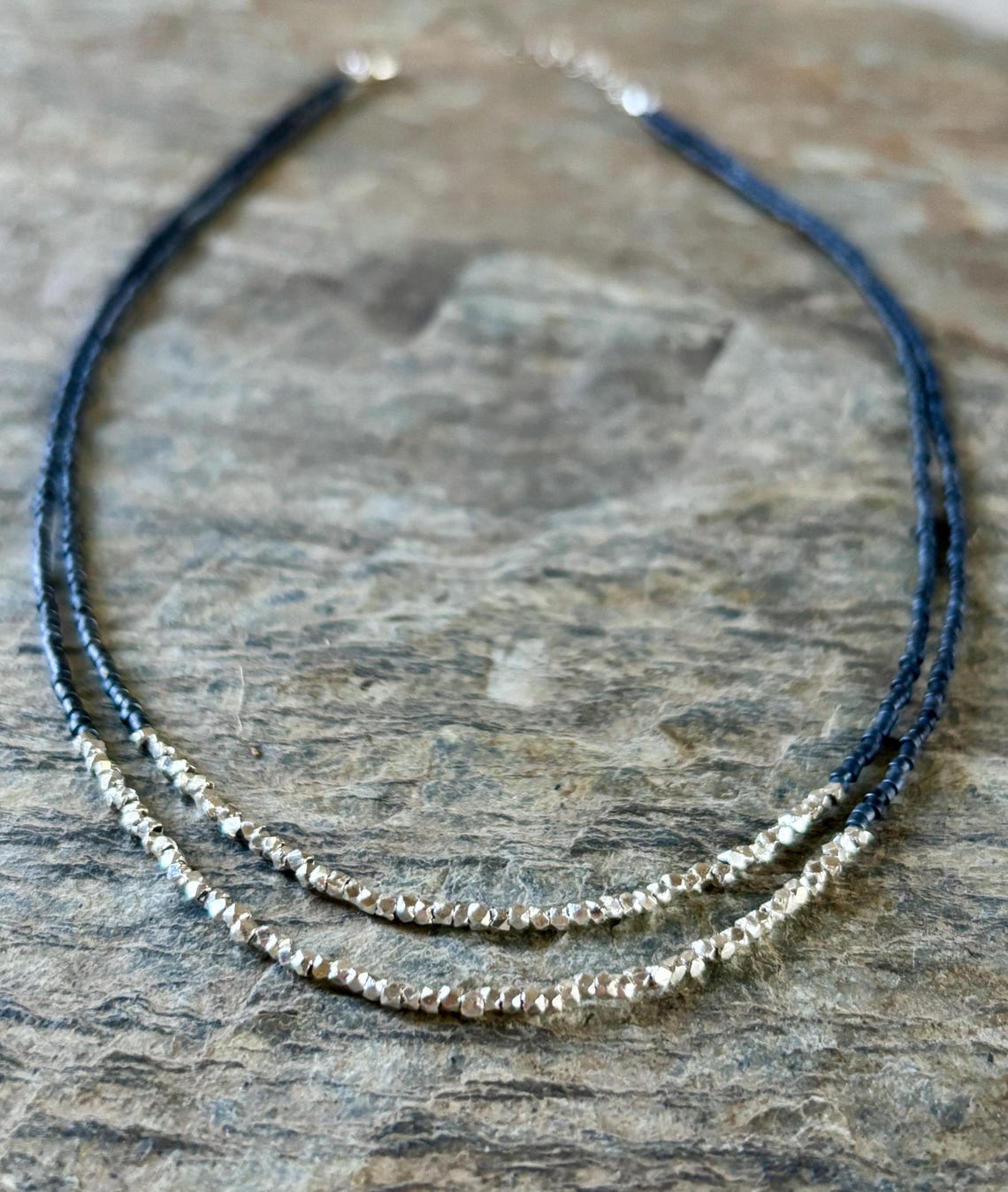 KAREN Hill TRIBE Silver and Blue Double Strand Necklace! Beautiful ...